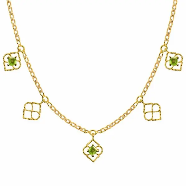 CHARLOTTE'S WEB JEWELLERY Moroccan Charm Necklace -peridot - Gold