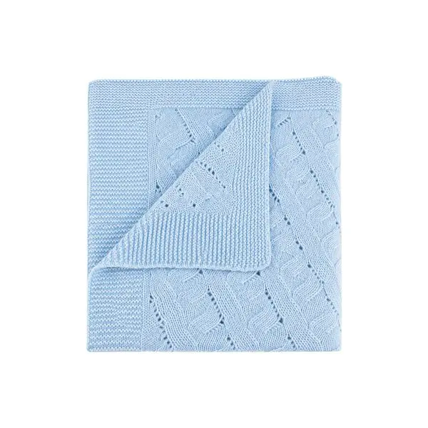 LOOM & COVE 100% Cashmere Cable Knit Baby Blanket Baby