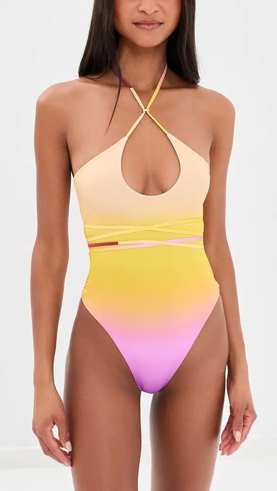 Attico Ombre One Piece - Yellow/pink