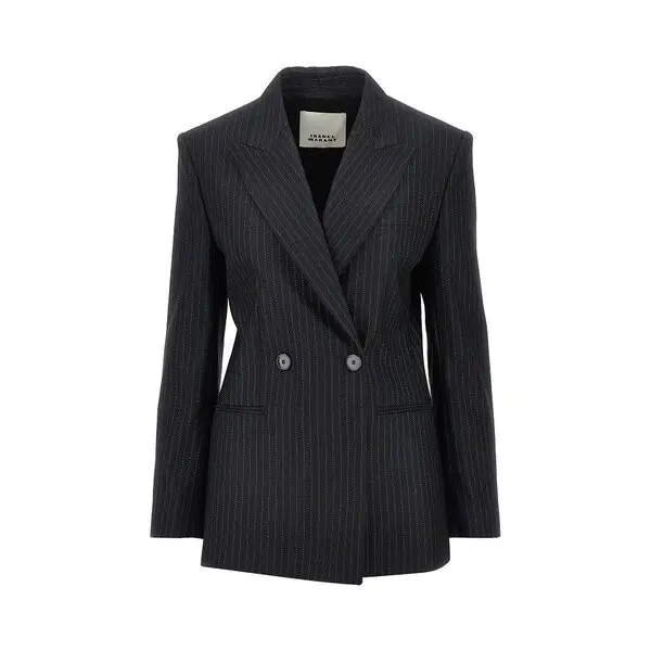 Isabel Marant Étoile Ranya Double-breasted Pinstriped Jacket - Black