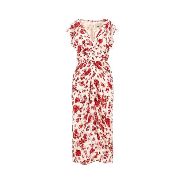 Isabel Marant Étoile Lyndsay" Floral Print Silk-blend Midi Dress - Multicolor