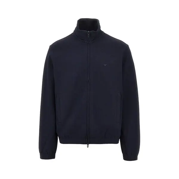 Emporio Armani Piquet Jersey Full-zip Sweatshirt An - Blue