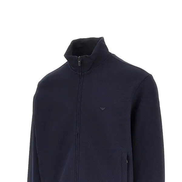 Emporio Armani Piquet Jersey Full-zip Sweatshirt