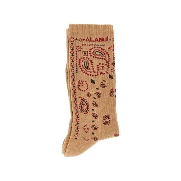 Alanui Cotton-blend Socks With Bandana Motif