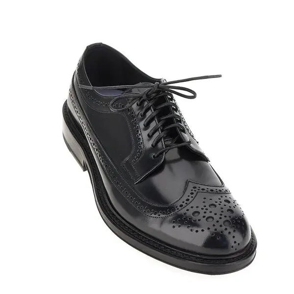 JUAN LACARCEL BY CALCE Brushed Leather Wing Tip Derby Shoes