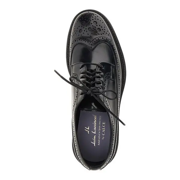 JUAN LACARCEL BY CALCE Brushed Leather Wing Tip Derby Shoes