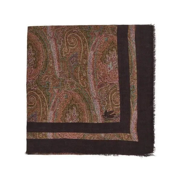 Etro Paisley Modal And Cashmere Shawl - Brown