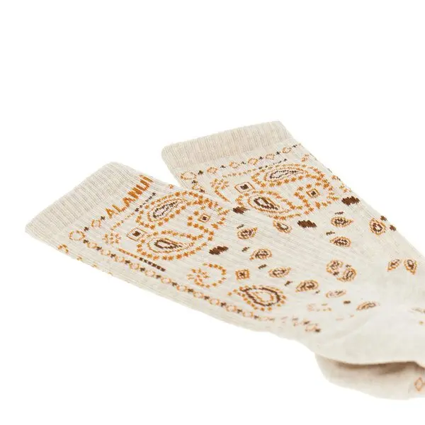 Alanui Cotton-blend Socks With Bandana Motif