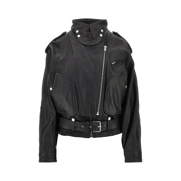 Isabel Marant Étoile Farza Leather Biker Jacket - Black