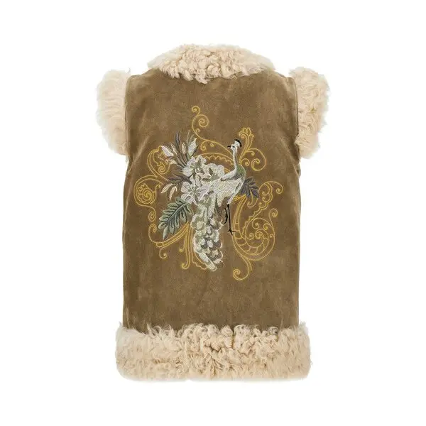 Etro Leather Vest With Paisley Emrboidery