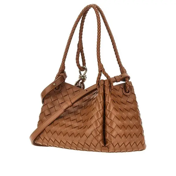 Bottega Veneta Intrecciato Leather Medium Parachute Bag - Brown