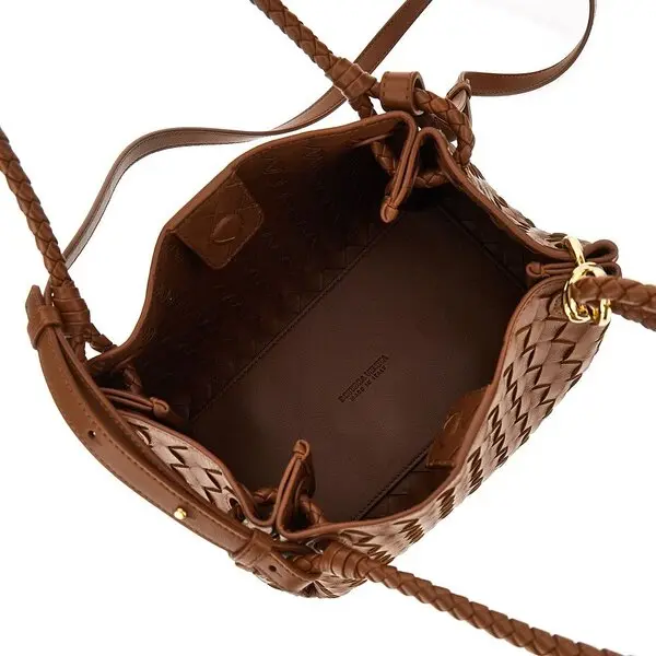 Bottega Veneta Intrecciato Leather Medium Parachute Bag - Brown