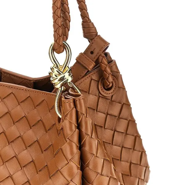 Bottega Veneta Intrecciato Leather Medium Parachute Bag - Brown
