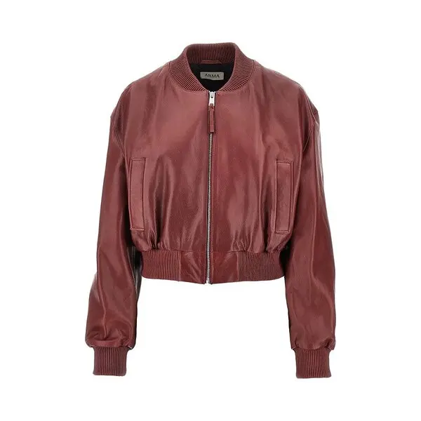 ARMA Hannan' Leather Bomber Jacket - Red
