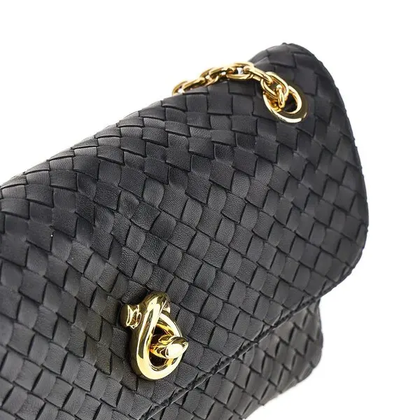 Bottega Veneta Intrecciato Nappa Leather Madison Bag - Black