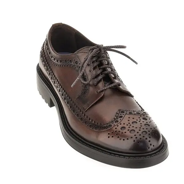 JUAN LACARCEL BY CALCE Brushed Leather Brogue Derby Shoes