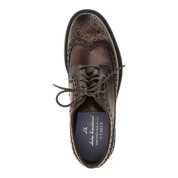 JUAN LACARCEL BY CALCE Brushed Leather Brogue Derby Shoes