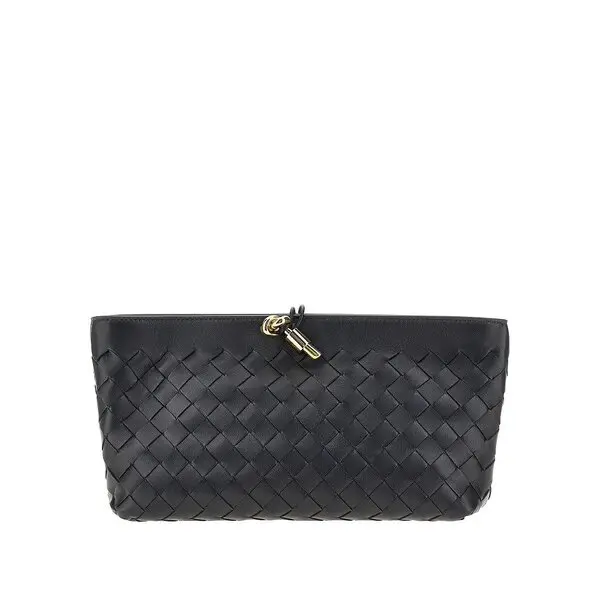 Bottega Veneta Intrecciato Nappa Leather 'andiamo' Pouch - Black