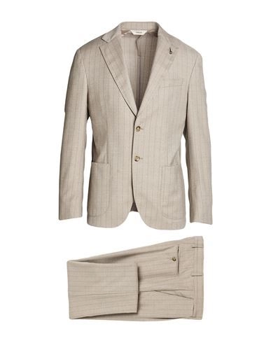 PAOLONI Suit Taupe Size Virgin Wool, Elastane