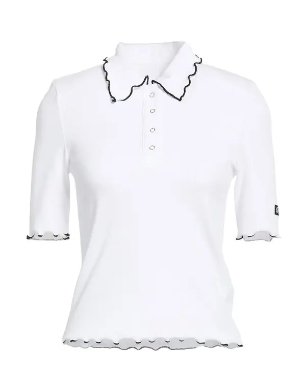 ROTATE BY BIRGER CHRISTENSEN Ribbed Jersey Polo Shirt