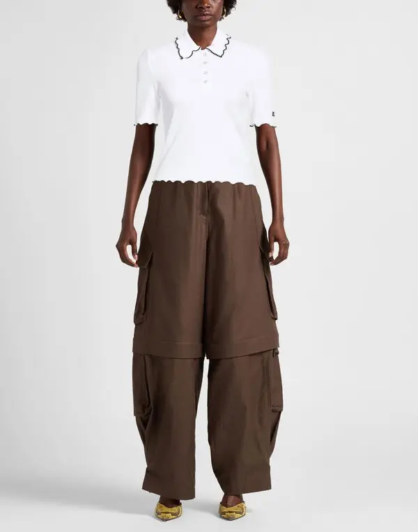 ROTATE BY BIRGER CHRISTENSEN Ribbed Jersey Polo Shirt