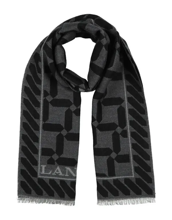 LANVIN Scarf Charcoal Virgin Wool, Elastane