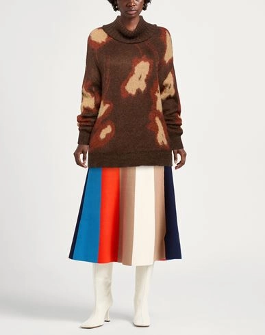 MANILA GRACE Jacquard-knit Floral-print Turtleneck Sweater
