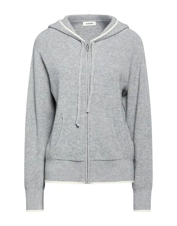 Sandro Wool And Cashmere Zip-up Hooded Cardigan
