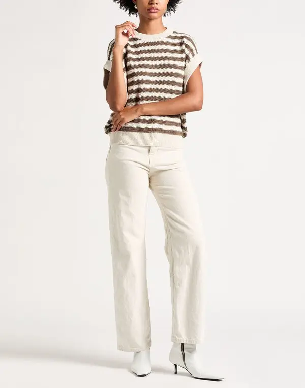 Brunello Cucinelli Striped Sleeveless Crewneck Sweater