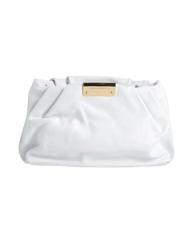 GIANNI CHIARINI Leather Clutch With Metallic Straps - White