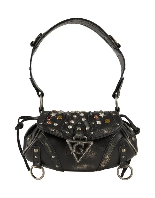 Guess Dark Calfskin Handbag