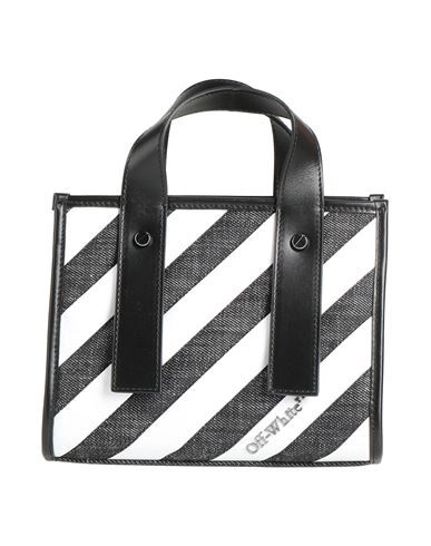 OFF-WHITE™ Diagonal Stripe Denim And Calfskin Tote Bag
