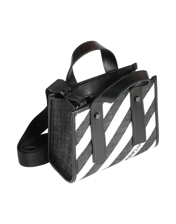 OFF-WHITE™ Diagonal Stripe Denim And Calfskin Tote Bag