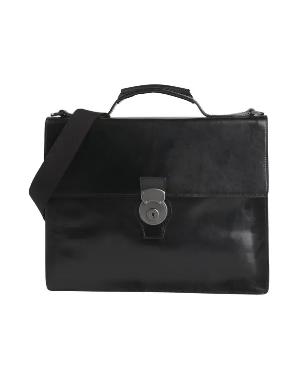 THE BRIDGE Leather Briefcase With Push-clasp Fastening