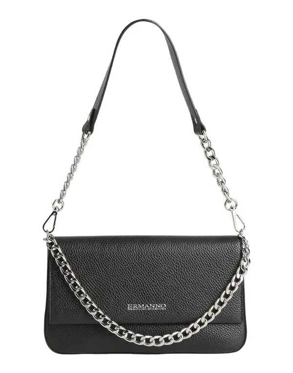 ERMANNO FIRENZE Pebbled Leather Clutch With Chain Strap