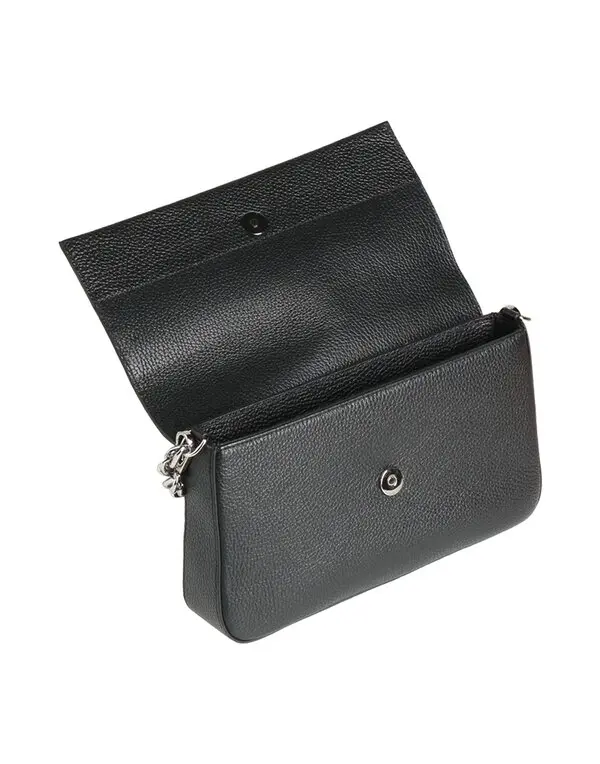 ERMANNO FIRENZE Pebbled Leather Clutch With Chain Strap