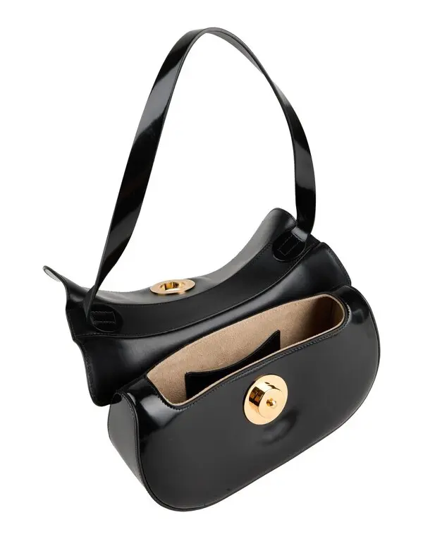 Marni Ovine Leather Saddle Bag With Twist-lock Fastening - Black