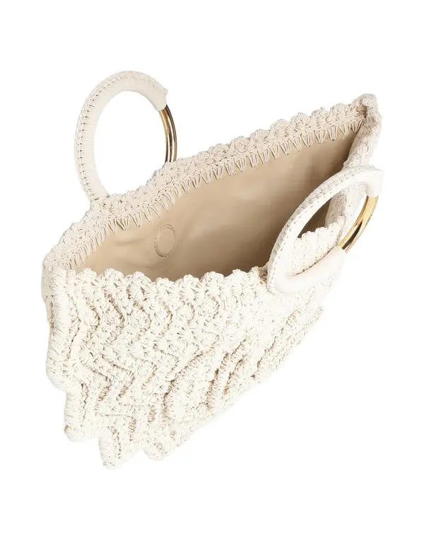 Chloé Handwoven Maxi Bag With Hoop Handle - White
