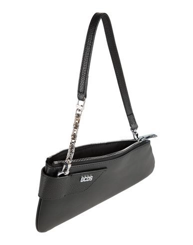 Gcds Leather Handbag With Logo Appliqu - Black