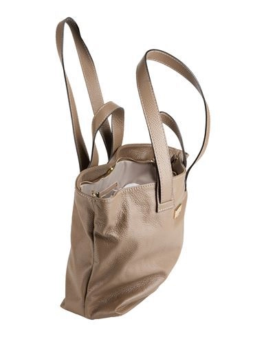 BALDININI Pebbled Leather Shoulder Bag With Logo Embellishment - Grey