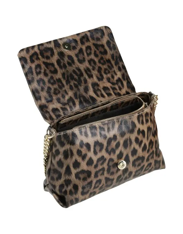 MARC ELLIS Leopard Print Leather Crossbody Bag