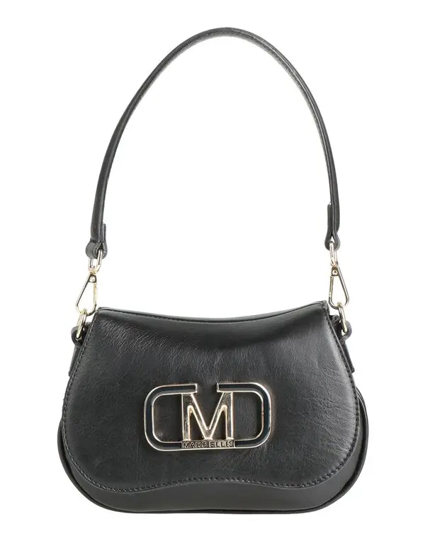 MARC ELLIS Leather Baguette Bag - Black