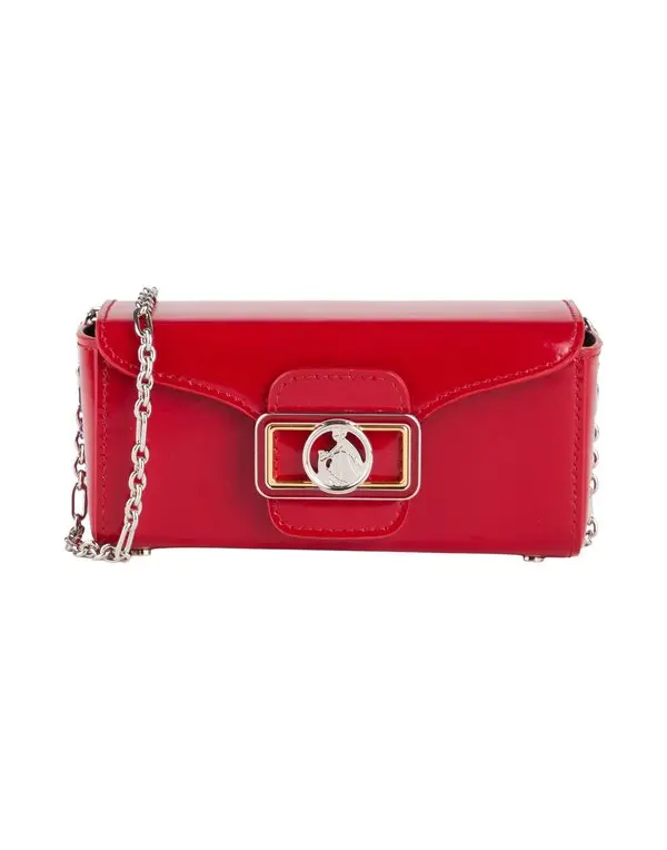 LANVIN Mini Glossed Leather Crossbody Bag With Appliqu