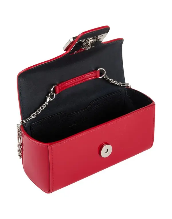 LANVIN Mini Glossed Leather Crossbody Bag With Appliqu