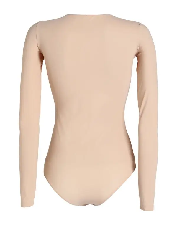 MAISON MARGIELA Polyamide And Elastane Bodysuit With Metal Appliqués - Beige