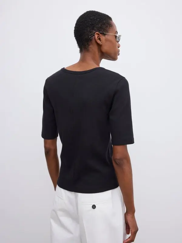 HOUSE OF DAGMAR Fitted Rib T-shirt - Black