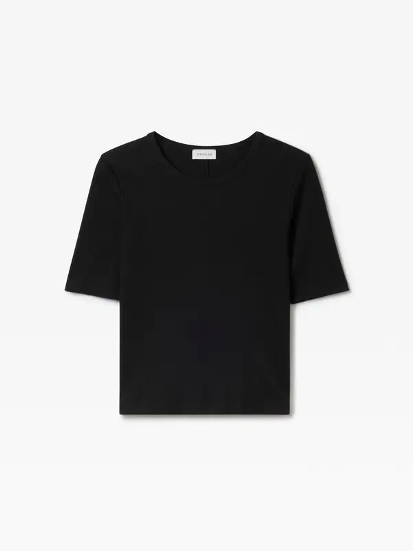 HOUSE OF DAGMAR Fitted Rib T-shirt - Black