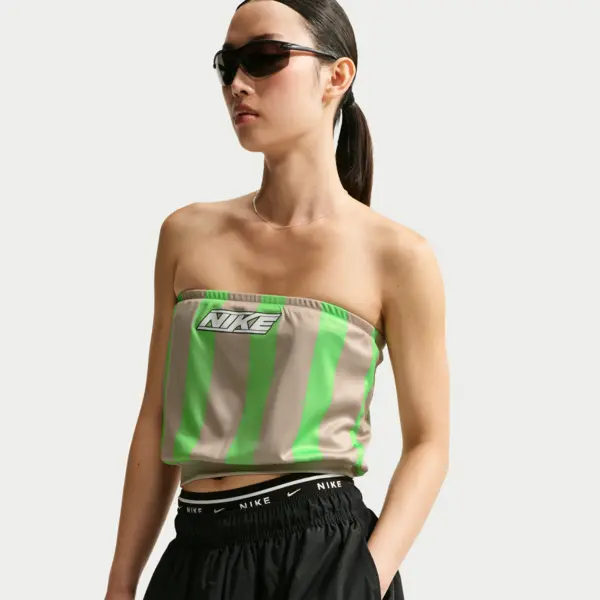 Nike Sportswear Slim Striped Jersey Tube Top - Brown