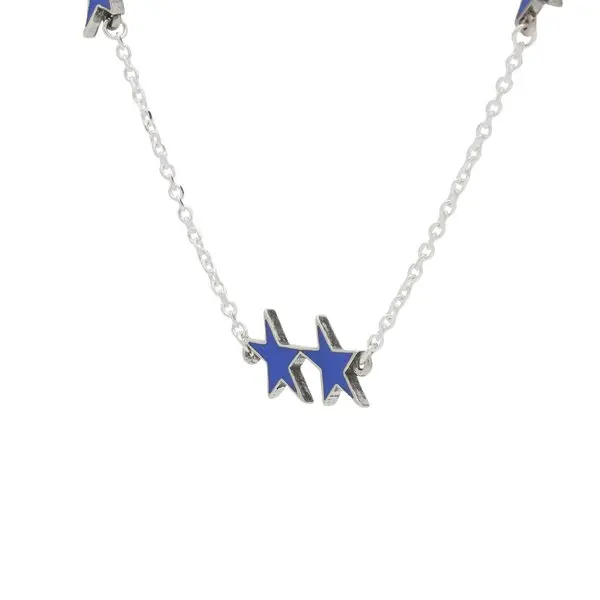 TWOJEYS Blue Enameled Icon Necklace