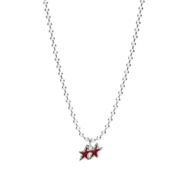 TWOJEYS Melted Stars Ball Necklace - Red